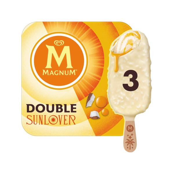 Buy Magnum Frozen Dessert Double Sunlover 3 Pack 255ML | Coles