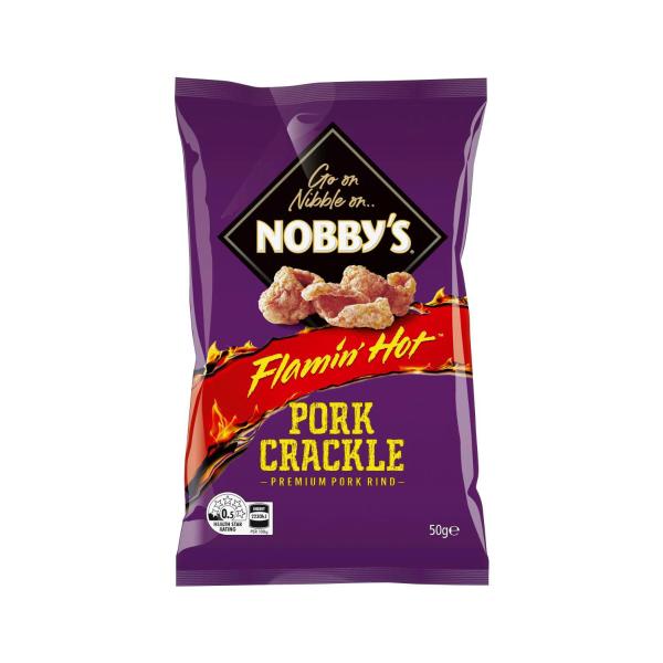 Buy Nobbys Flaming Hot Pork Crackle 50g | Coles