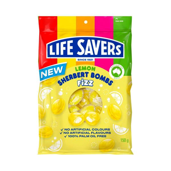 Buy Life Savers Lemon Sherbert Bombs 150g | Coles
