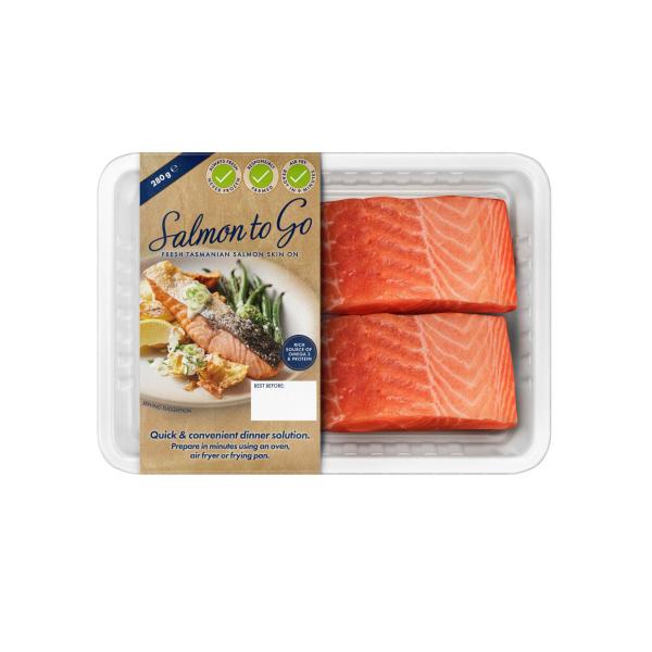 Buy Huon Salmon To Go Skin On 2 Pack 280g | Coles