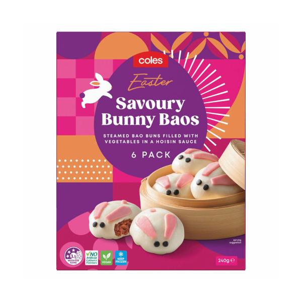 Buy Coles Easter Savoury Bunny Baos 240g | Coles