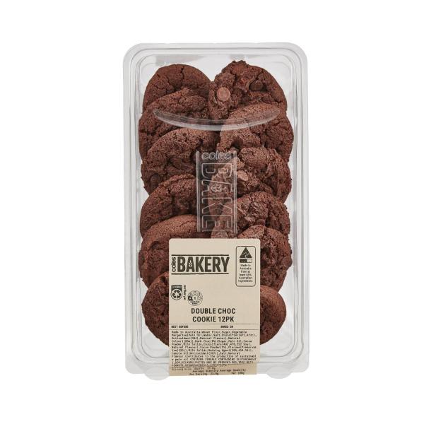Buy Coles Bakery Double Chocolate Cookies 12 pack | Coles
