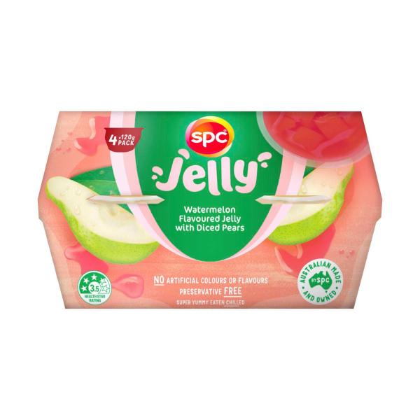 Buy SPC Watermelon Flavoured Jelly With Diced Pears 4x120g 4 Pack | Coles