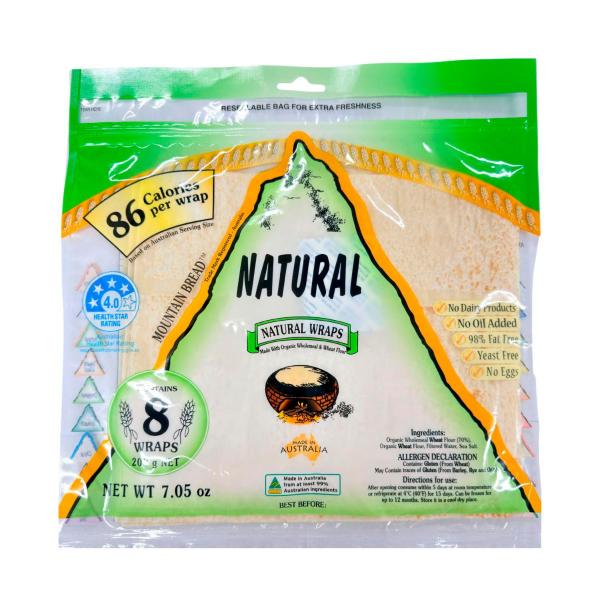 Buy Mountain Bread Natural Wraps 8 Pack 200g | Coles