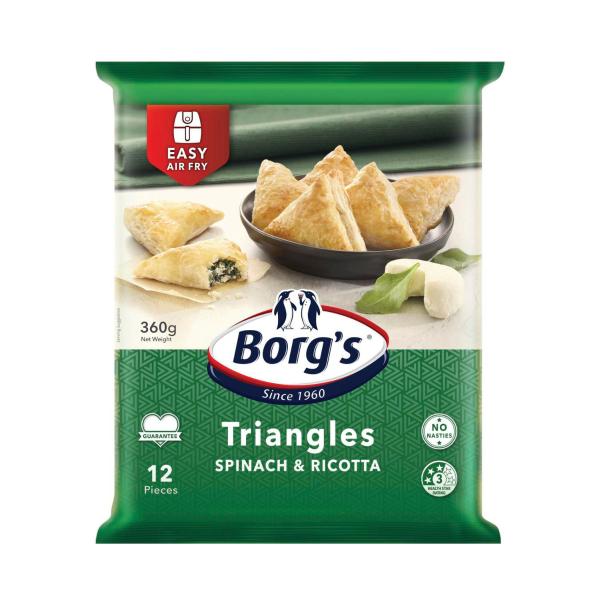 Buy Borg's Triangles Spinach Cheese 360g | Coles