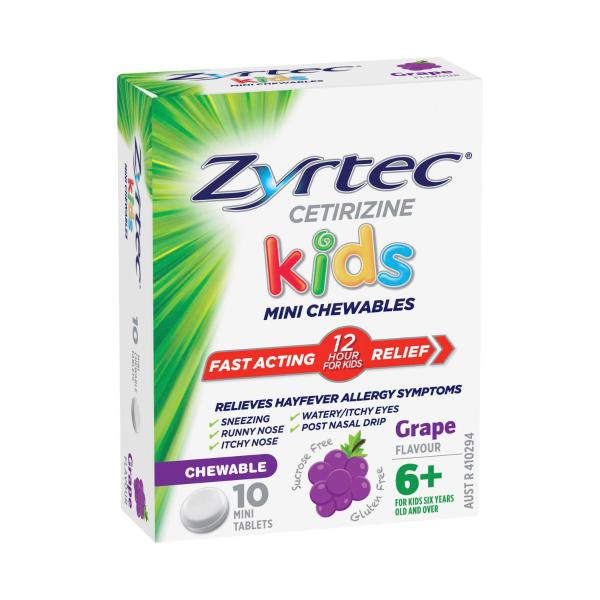Buy Zyrtec Kids Chewable Grape 10 Pack | Coles