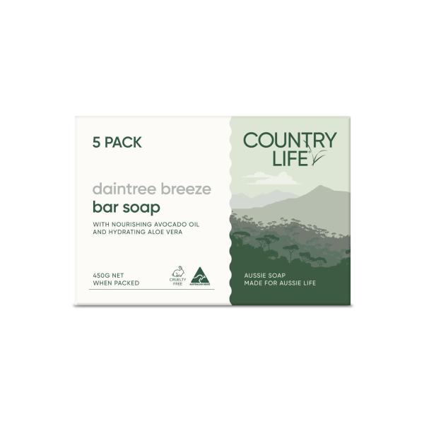 Buy Country Life Bar Soap Daintree Breeze 450g 5 pack | Coles