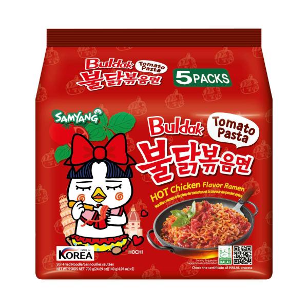 Buy Samyang Buldak Hot Chicken Ramen Tomato Pasta 5 Pack 700g | Coles