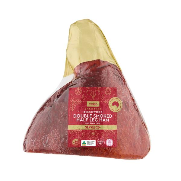 Buy Coles Beechwood Double Smoked Half Leg Ham approx. 5kg | Coles